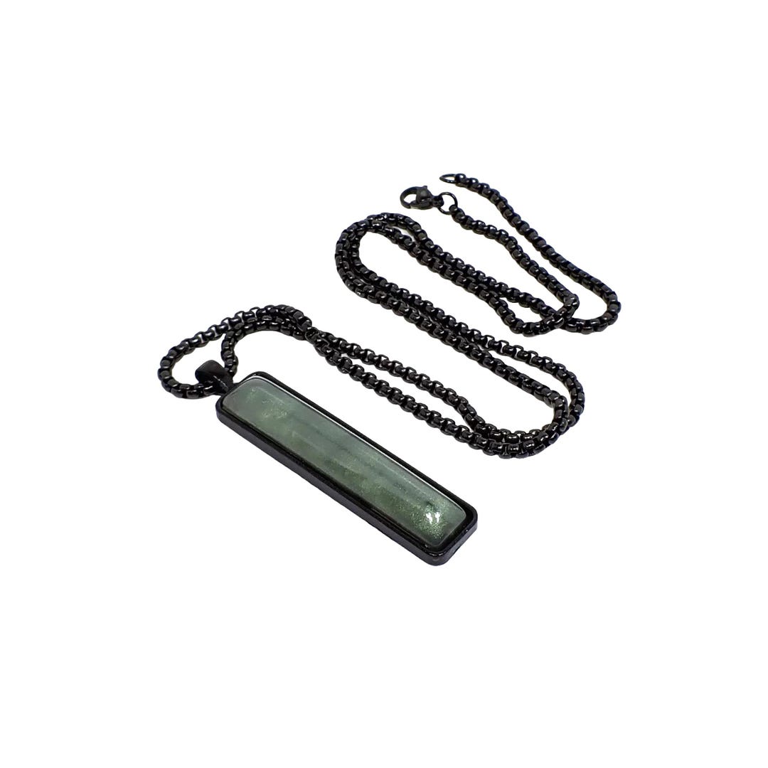 Handmade Goth Black and Zombie Green Resin Bar Pendant Necklace - Etsy