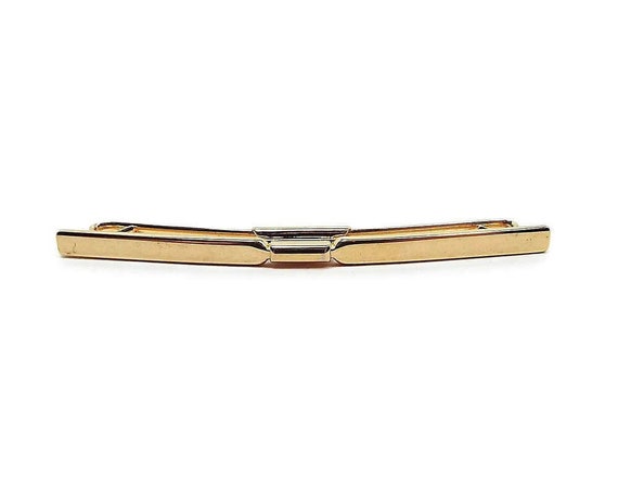 Long Curved Gold Tone Mid Century Vintage Collar Clip… - Gem