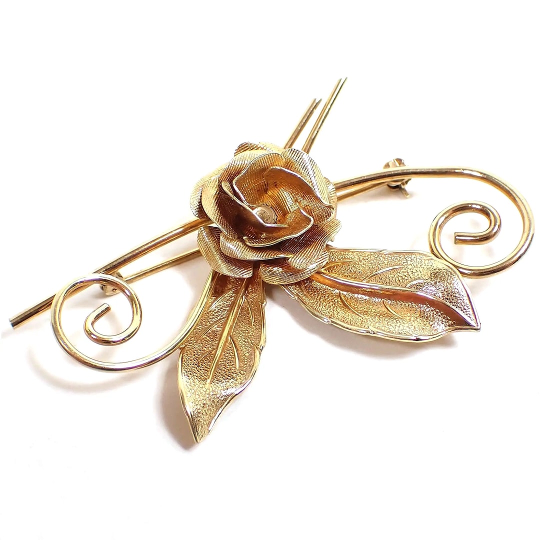 1950's Winard Gold Filled Rose Flower Mid Century Vintage Brooch Pin ...