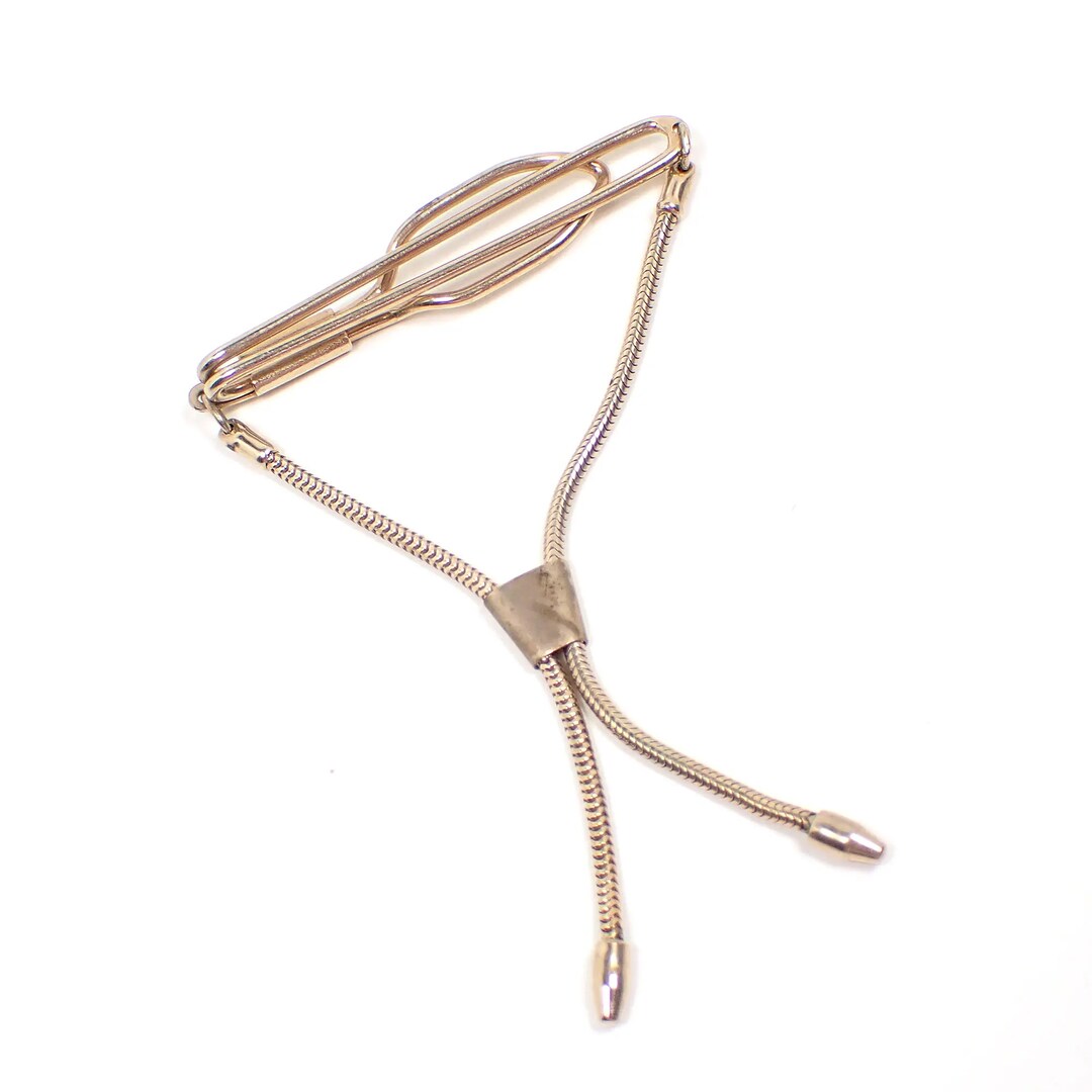 Mid Century Vintage Tie Chain Bar With Adjustable Snake Chain Dangles ...