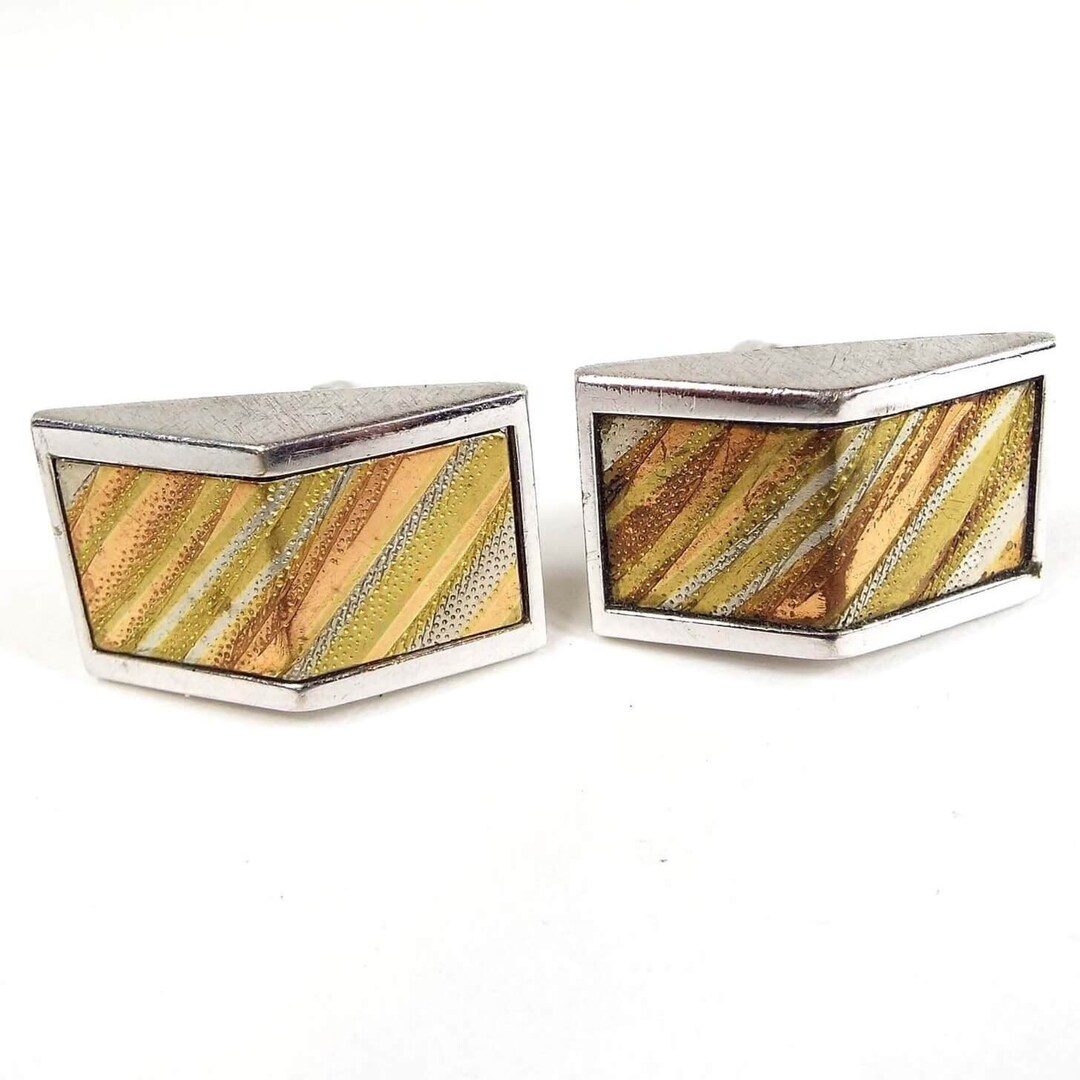 Anson Vintage Multi Metal Angled Cufflinks, Modernist Jewelry, Multi ...