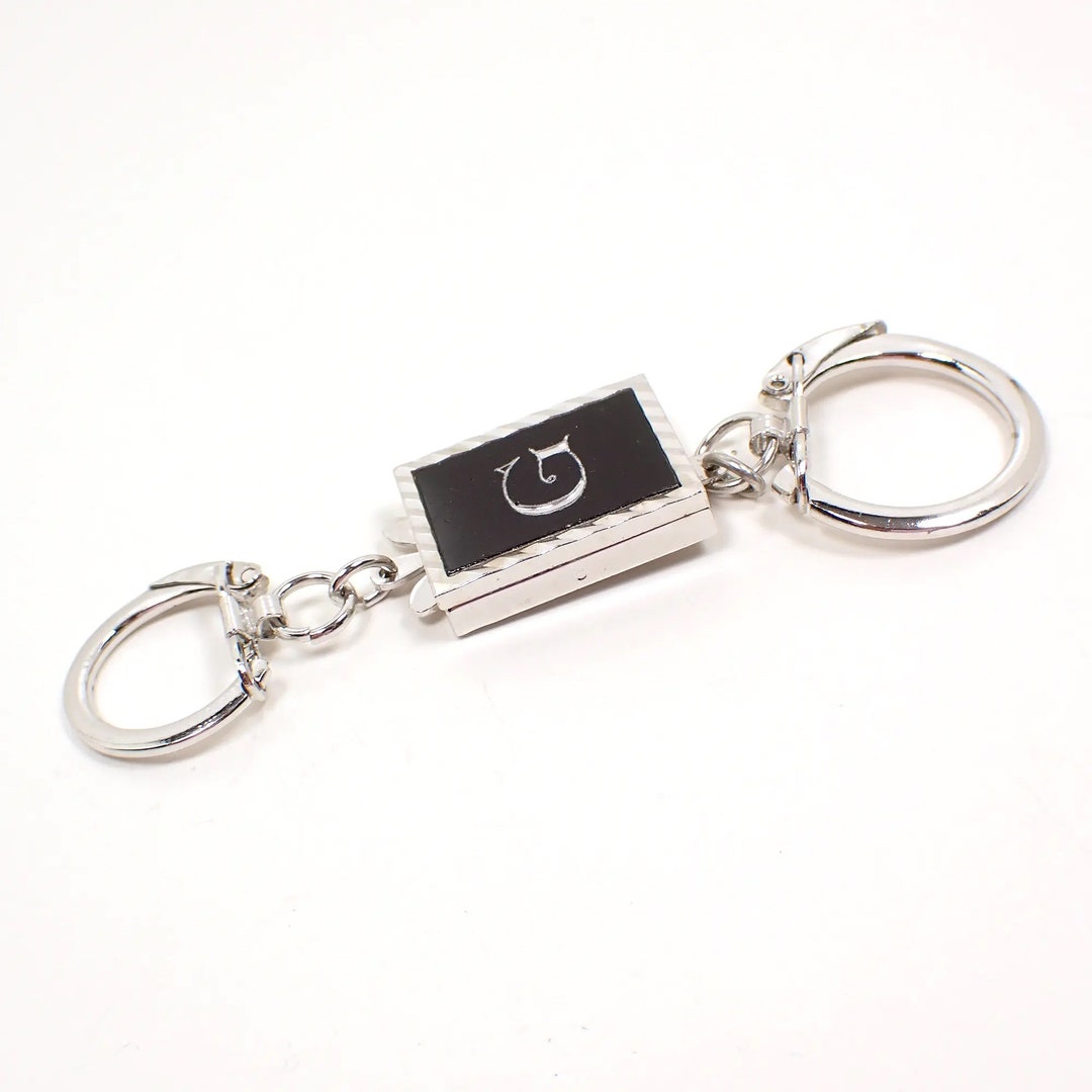 1960's Swank Initial Letter G Mid Century Vintage Keychain, Black and ...