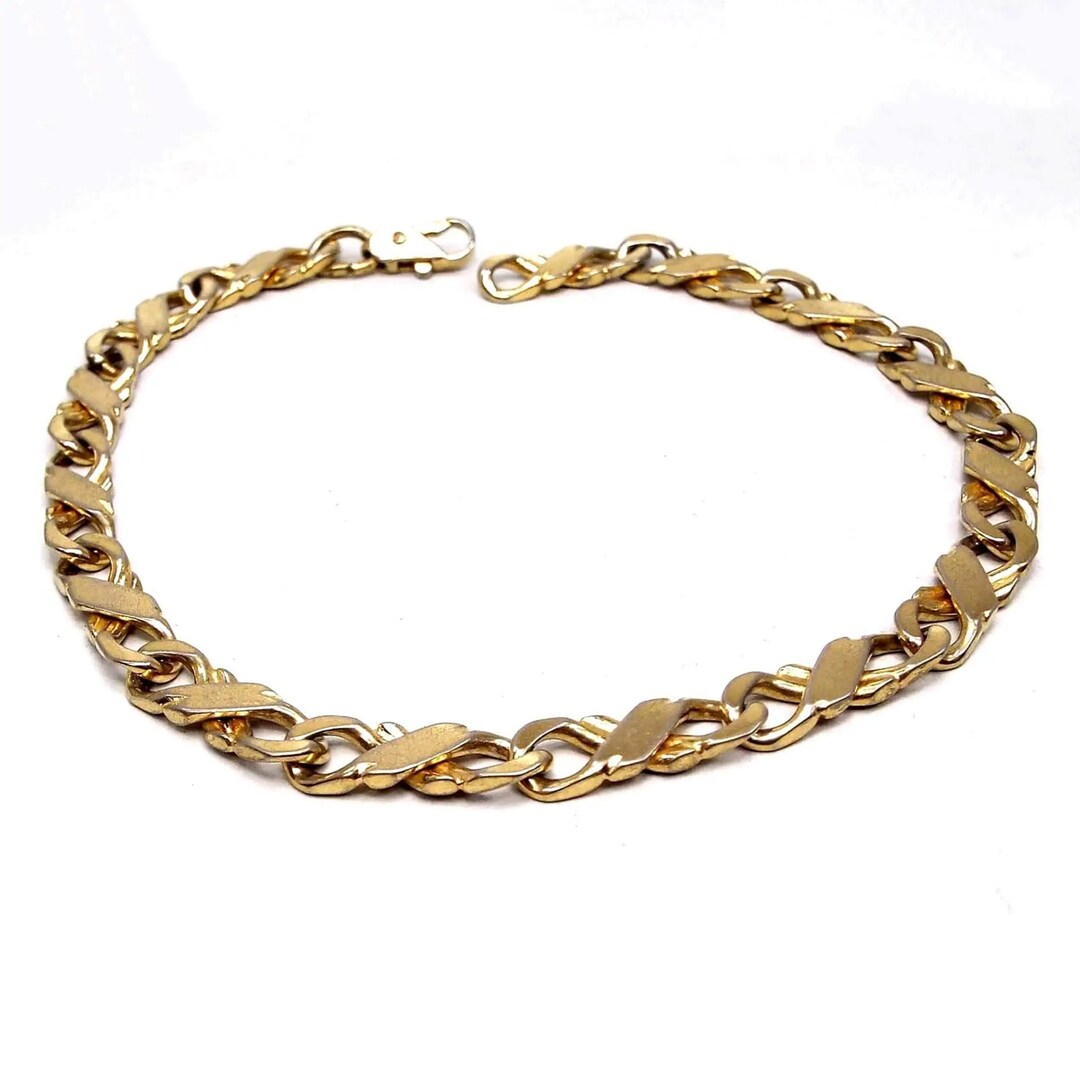 Long Vintage Infinity Link Chain Bracelet, Gold Tone - Etsy