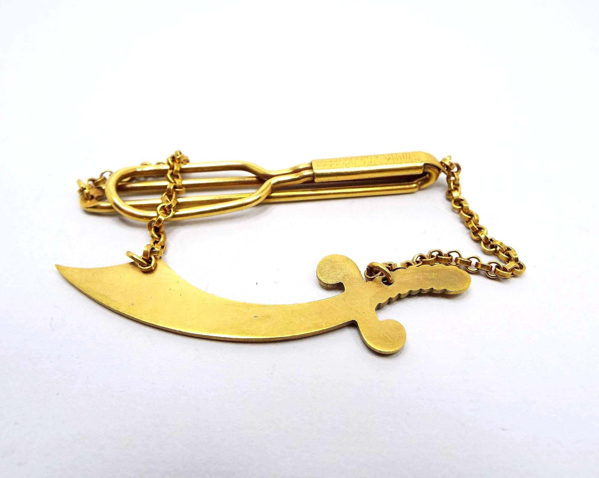 Swank 1930s Vintage Shriners Scimitar Tie Chain Matte Gold - Etsy