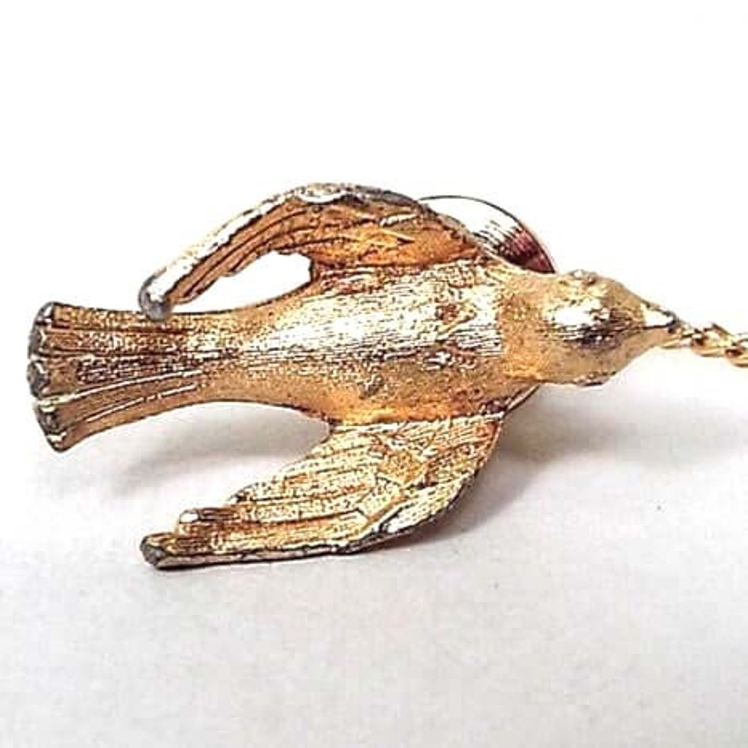Avon Vintage Dove Tie Tack, Bird Animal, Gold Tone, Wedding Church ...