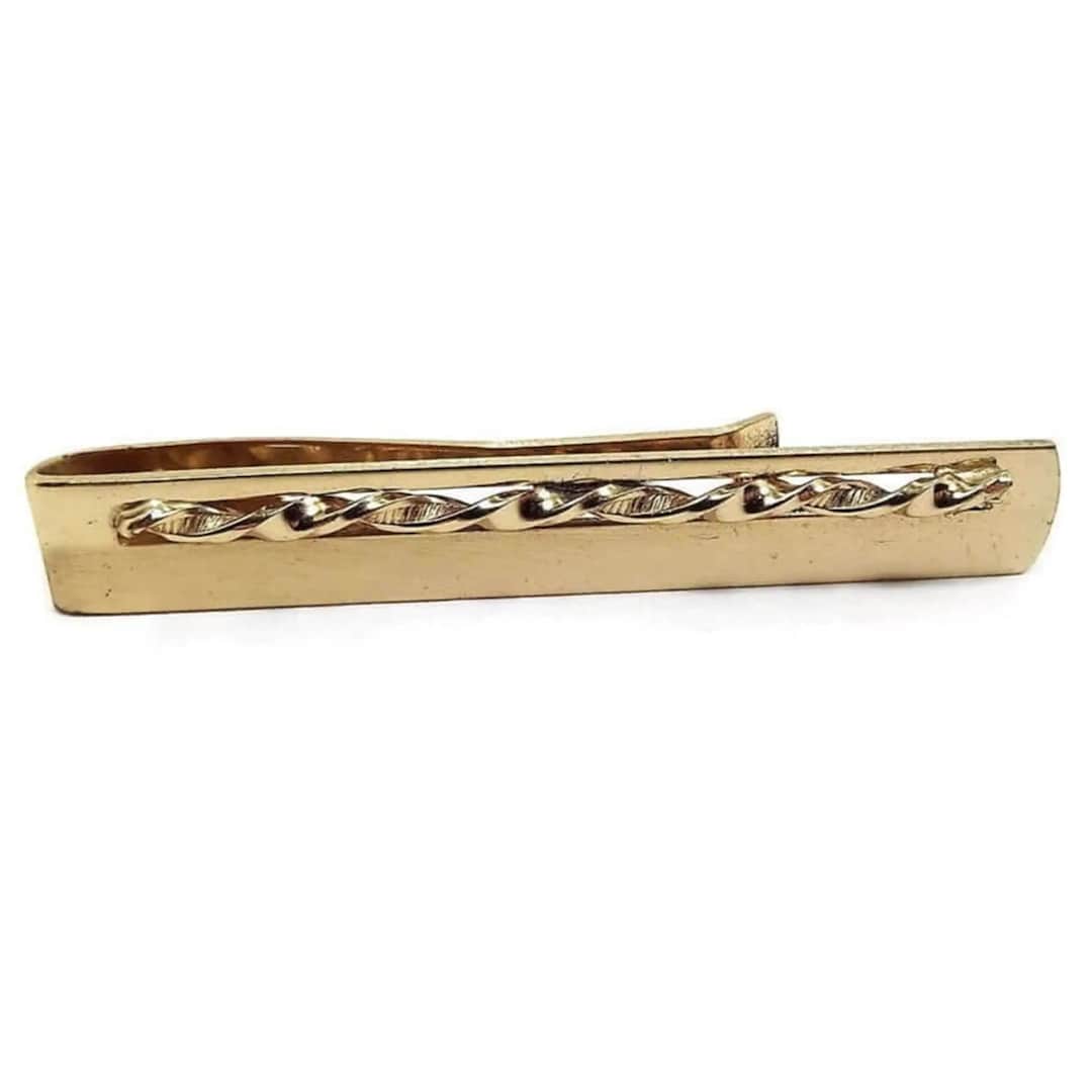 Anson Mid Century Vintage Tie Bar With Twist Design, Gold Tone - Etsy