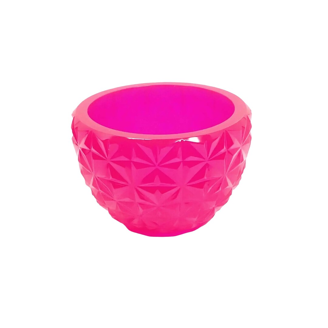 Handmade Small Neon Pink Resin Atomic Style Decorative Bowl With ...