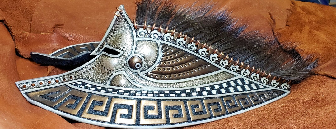 Sparta Light Shroud - All Leather, Hand Tooled, Crafted and Painted. - Etsy