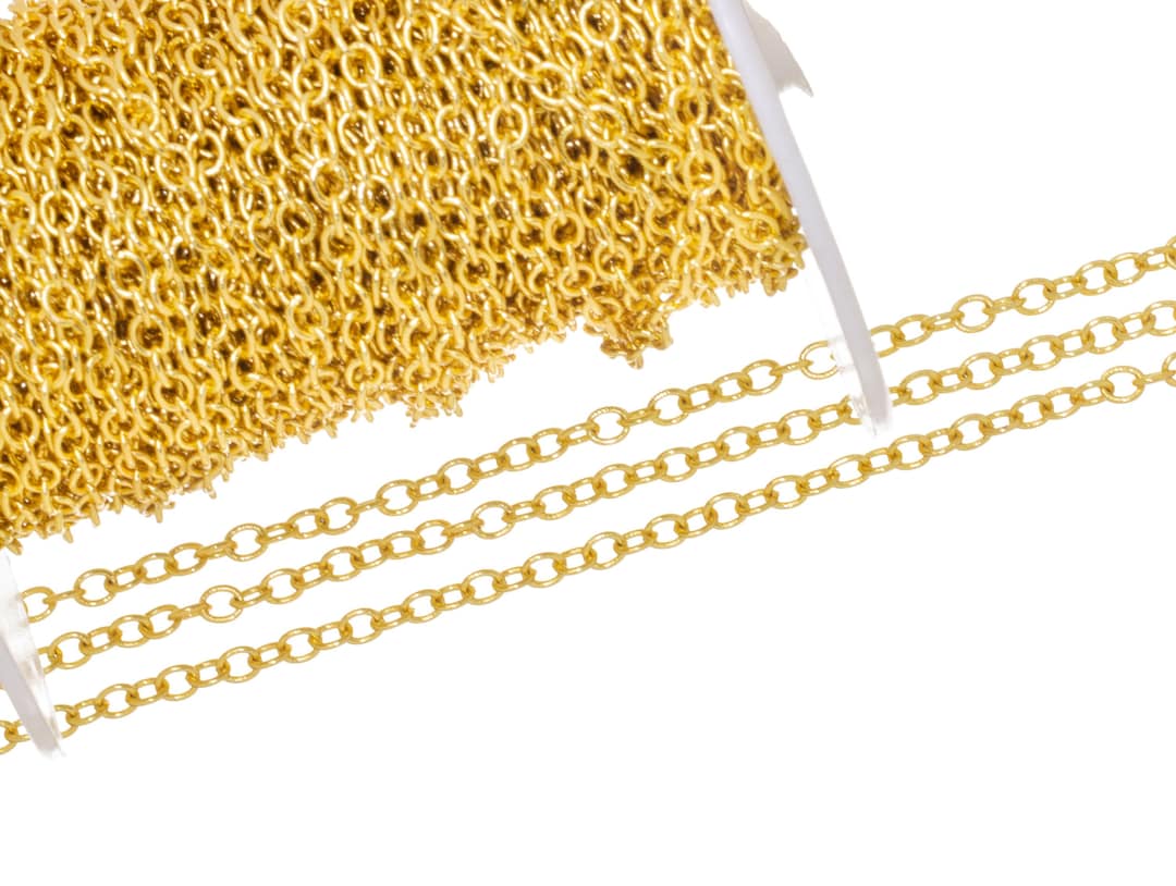 Oval 3.5mm Gold Rolo Link Chain,rolo Oval Chain for Jewelry Making,oval ...