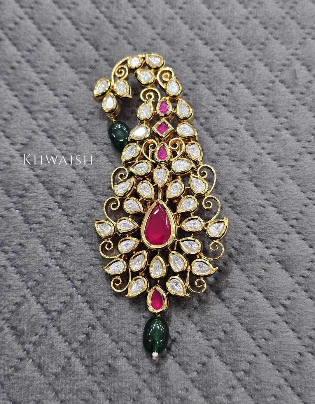 Kundan Polki Groom Kalangi, Ruby, Emerald, Pearls, Jadau Jewelry ...