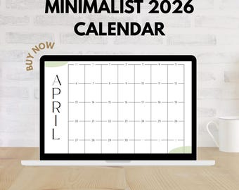 Minimalist 2026 Digital + Printable Calendar - Etsy