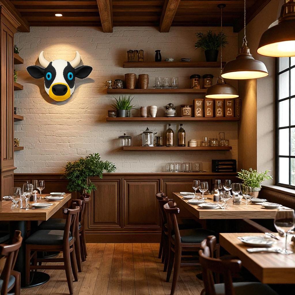 Cow Head Wall Decor – Modern Animal Sculpture for Stylish Home Design ...