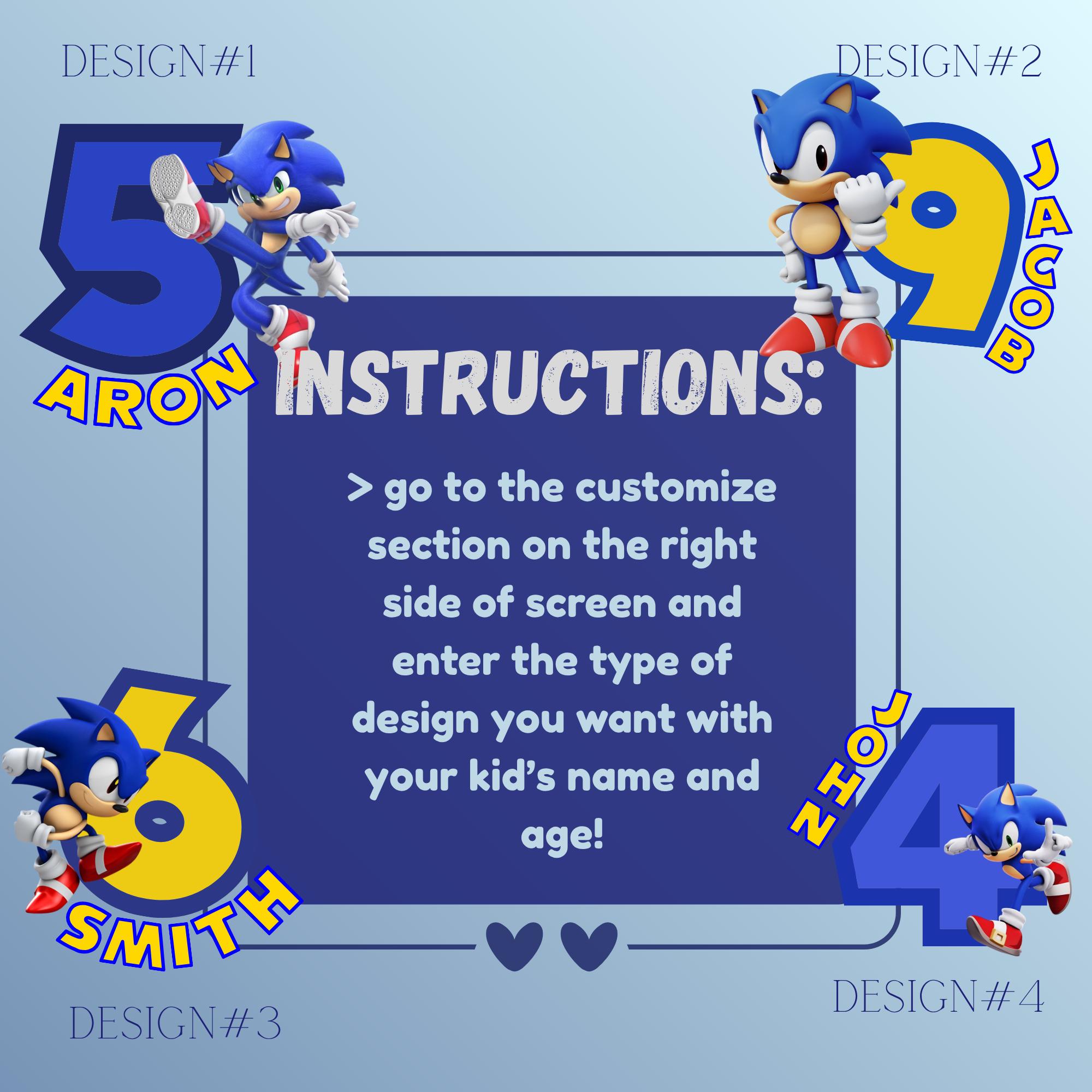 4 in 1 Sonic PNG Clipart Bundle: Sonic Shirt Design, Sonic Birthday ...