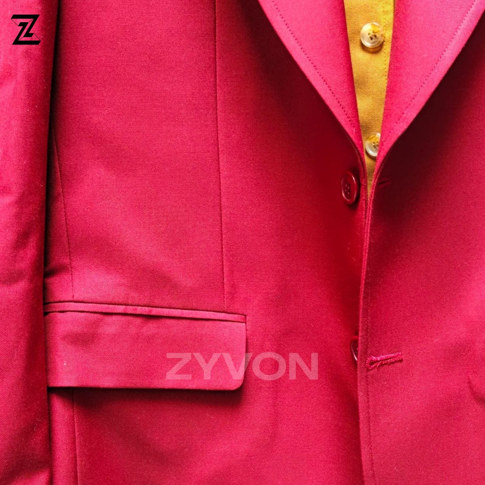 Red Joker Suit 2-piece Tuxedo + Mustard Waistcoat | Custom Halloween ...