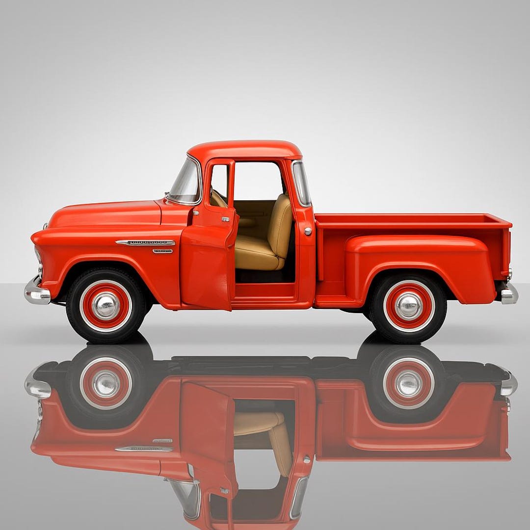 5" 1955 Chevrolet Stepside 3100 Pickup Orange 1:32 Scale - Etsy