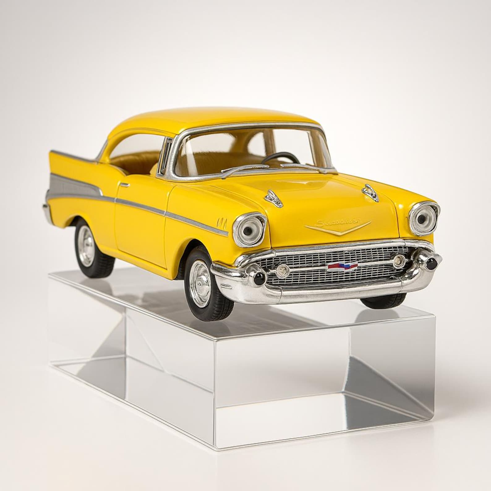 5" 1957 Chevrolet Bel Air Diecast Model Toy Car 1:40 Chevy Yellow - Etsy