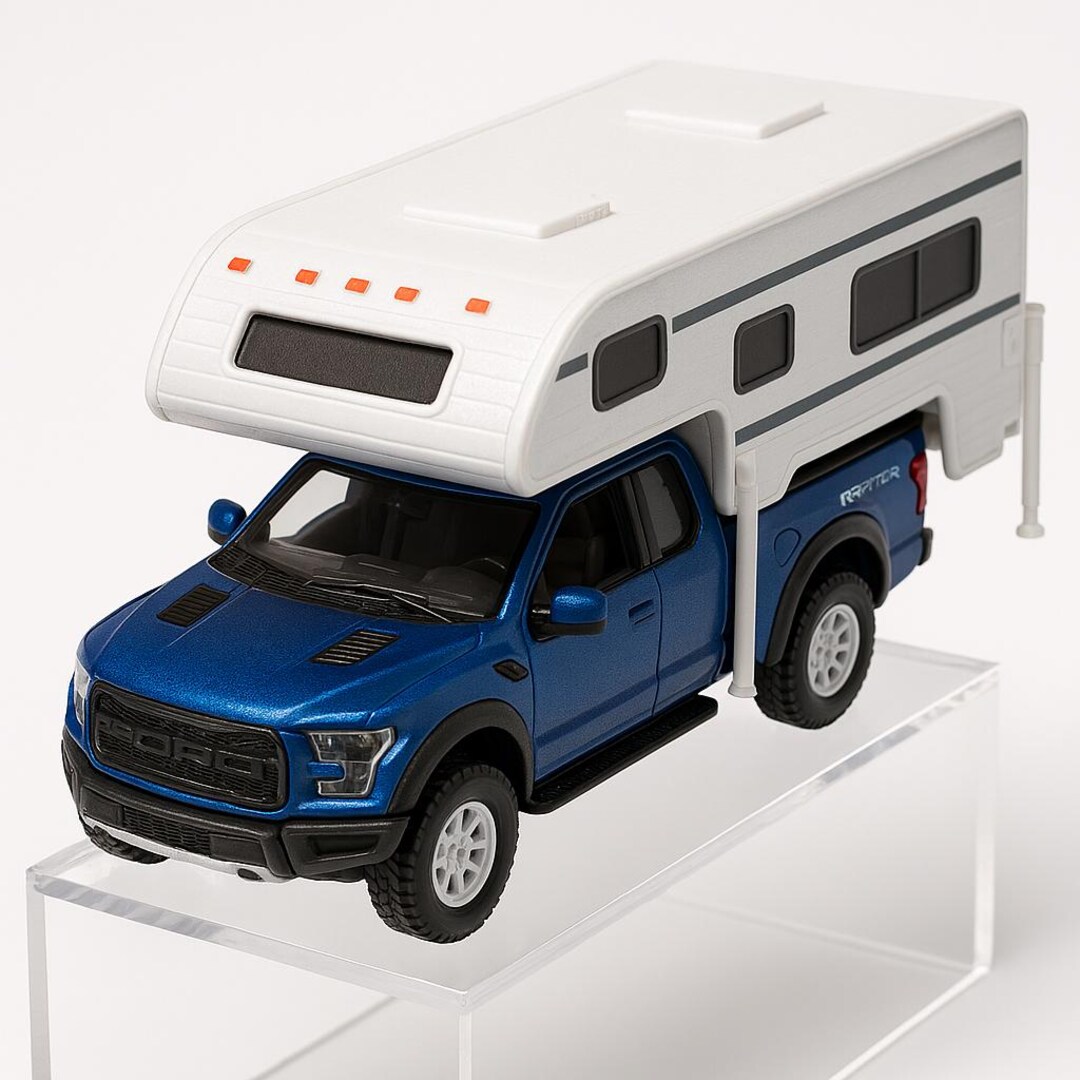 5" 2013 Ford F-150 SVT Raptor Supercrew With Camper 1:46 Scale Blue - Etsy
