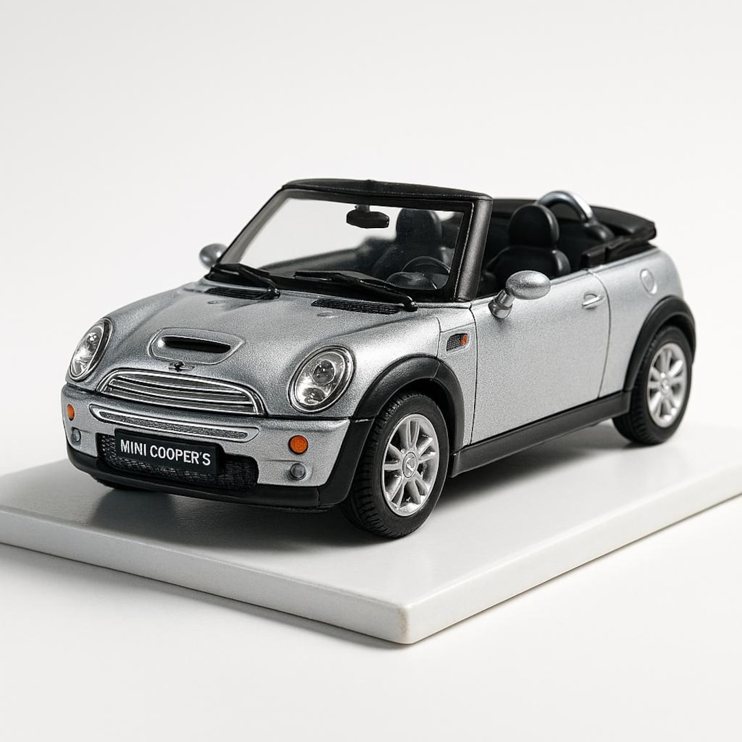 5" Mini Cooper S Convertible Diecast Model Toy Car 1:28 Silver - Etsy