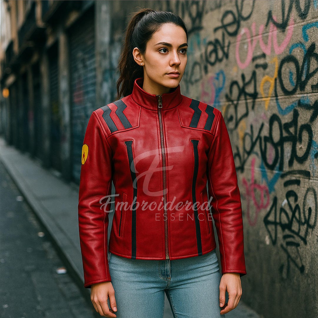 Handmade Misato Katsuragi Real Leather Jacket – Women’s Anime Cosplay ...