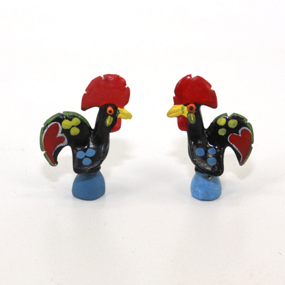 Swedish Dala Folk Art Rooster Figurines Hand Painted - Etsy