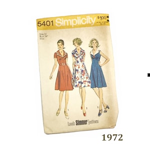 1972 Simplicity Dress Pattern Size 12 - Etsy