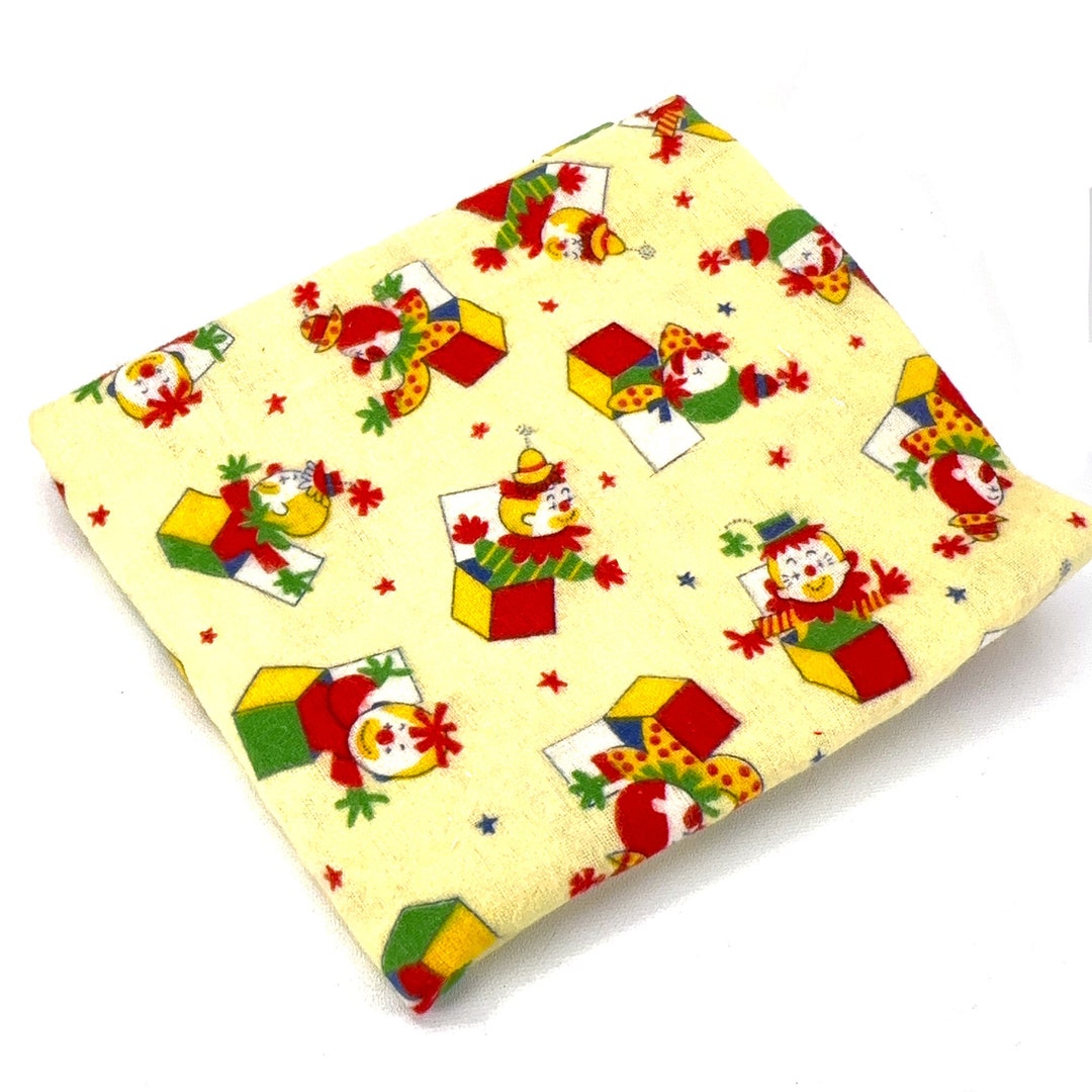 Vintage Flannel Juvenile Clown Print Scrap Lot 1960 - Etsy