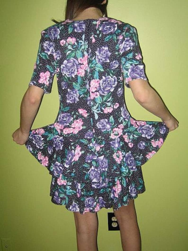 Material Girl ... Vintage 80s Mini Dress / Ruffled Tiered / 1980s Dolly ...