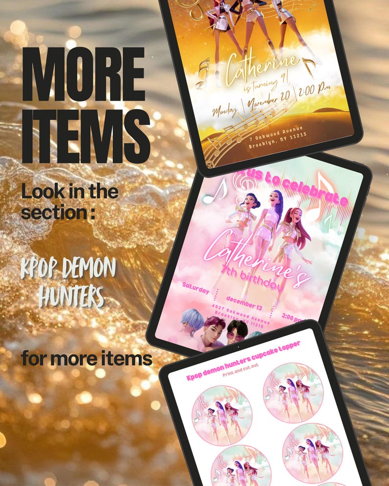 Kpop Demon Hunters Golden Cupcake Topper Sticker | Printable Anime ...