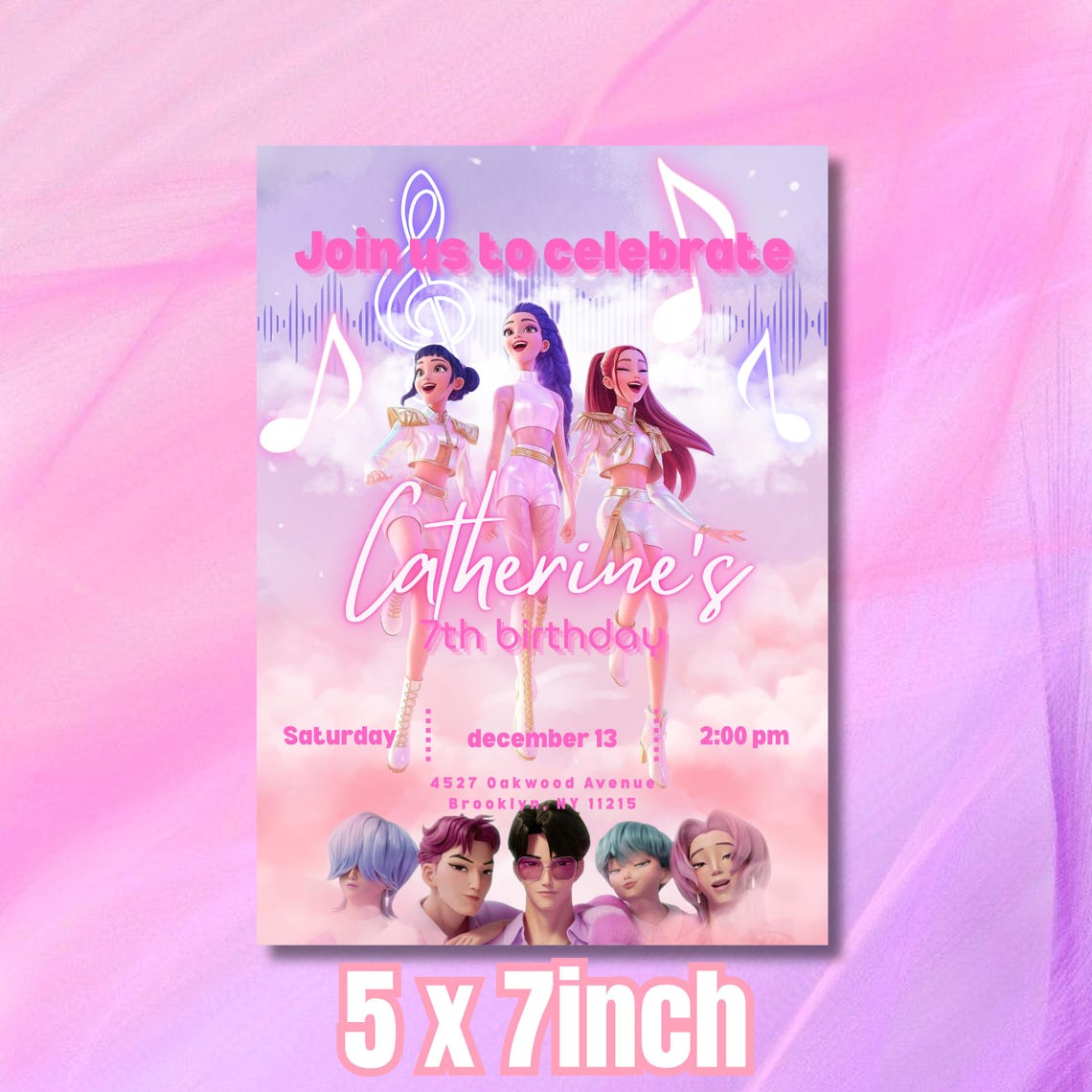 Kpop Demon Hunters Party Invite| Customizable Anime Birthday Template ...