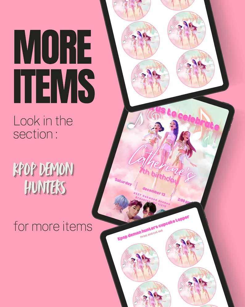 Kpop Demon Hunter Party Banner| Printable Anime Birthday Decoration ...