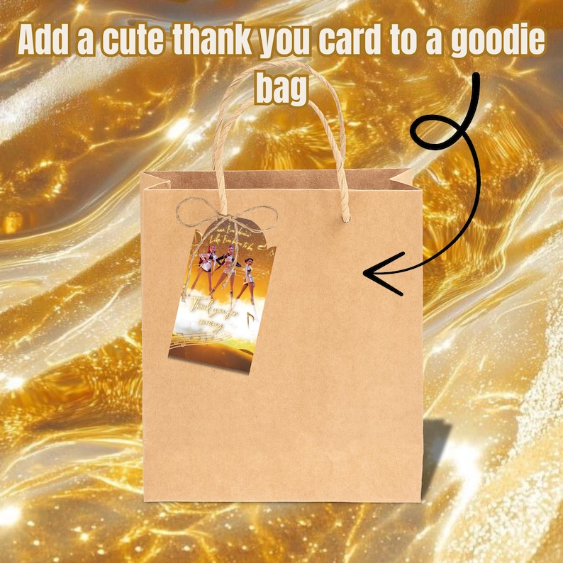 Kpop Demon Hunters Golden Thank You Card | Printable Anime Party Note ...