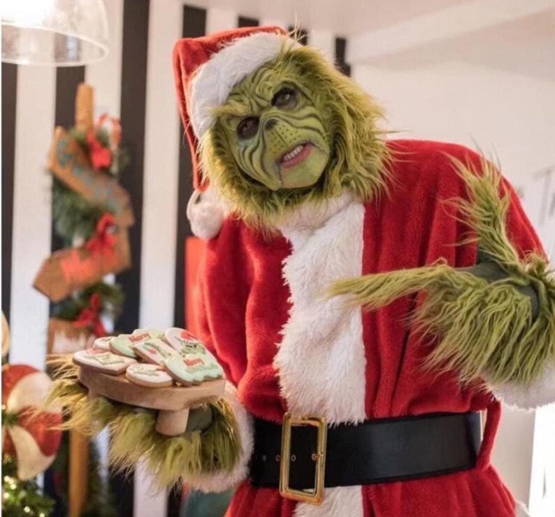 The Grinch Cosplay Costume Full Set – Holiday Christmas Suit, Deluxe ...
