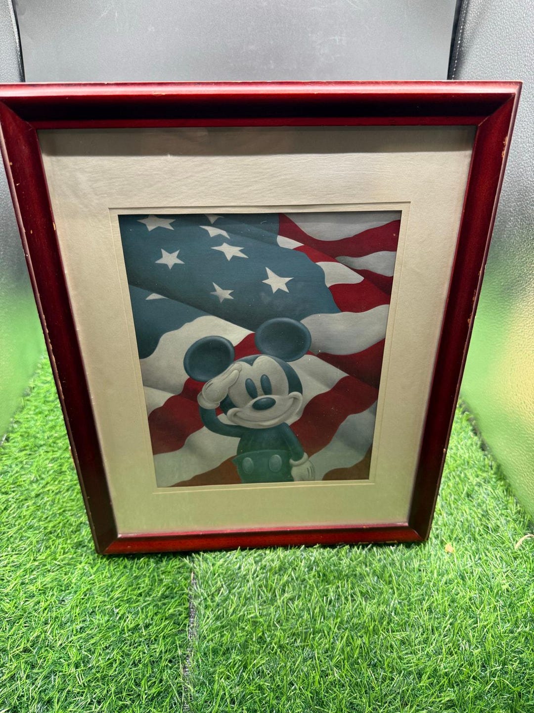 Disney Mickey Mouse Patriotic Saluting American Flag Framed Print - Etsy