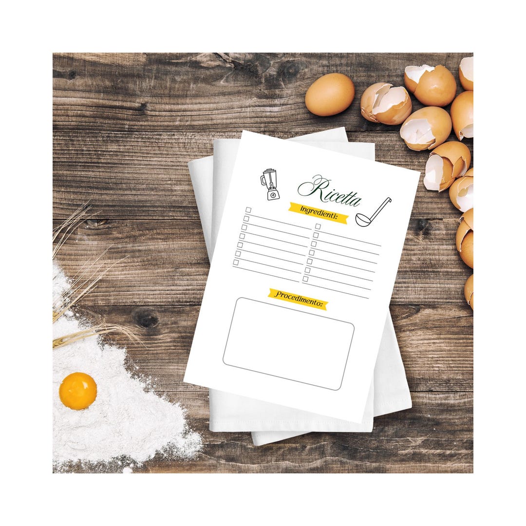 Printable Recipe Card - Recipe Recording Template - Cooking and Food ...