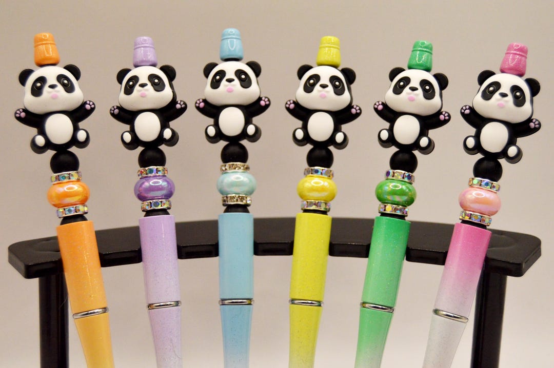 Panda Bear Pens, Colorful, Bright, Refillable, Soft, Zoo Animal - Etsy