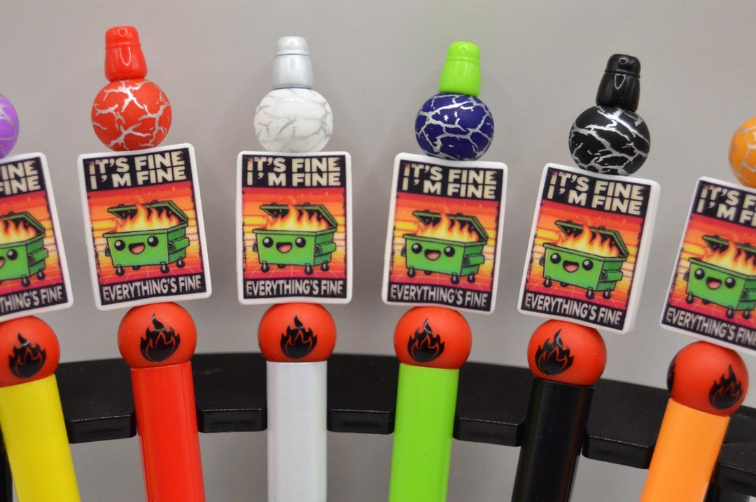 Everything is Fine Dumpster Fire Pens - Etsy