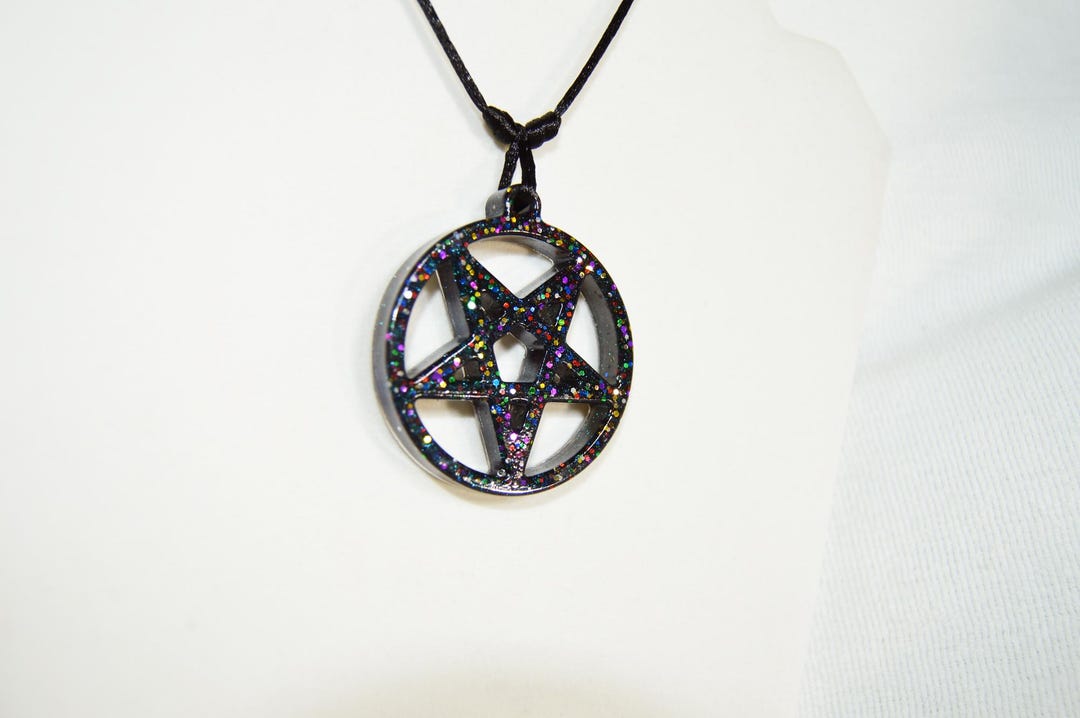 Pentagram Pendant Necklace, Color Choice, Customize, Satin Cord - Etsy