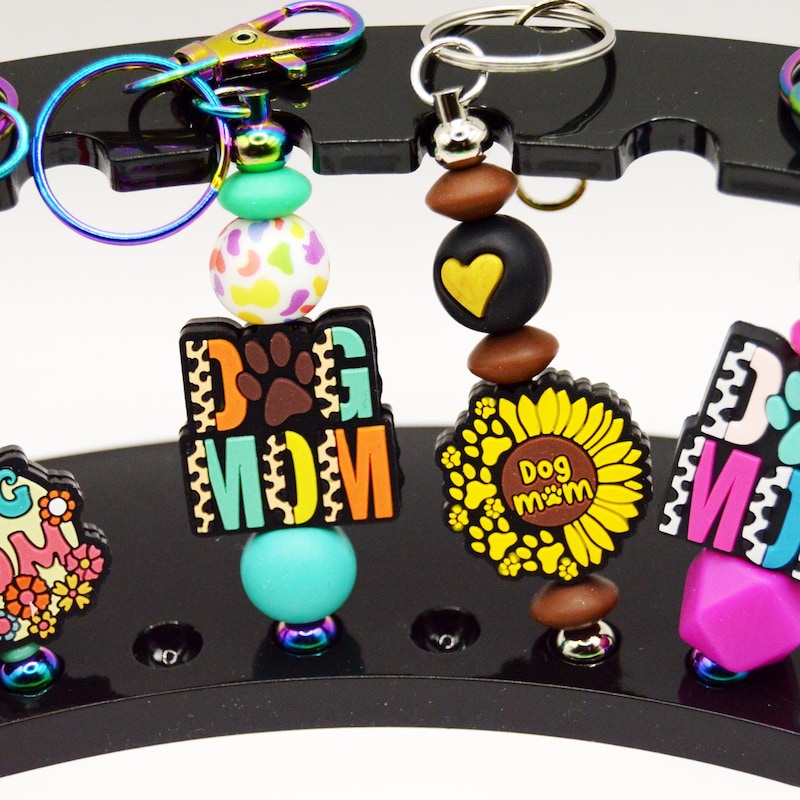 Dog Mom Bead Key Chain - Etsy