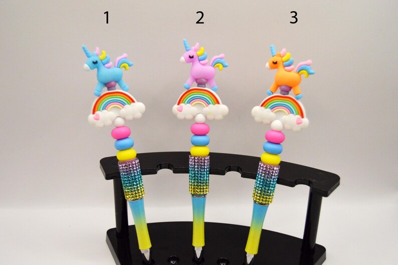 Rainbow Unicorn Pen Toppers With Pens - Etsy