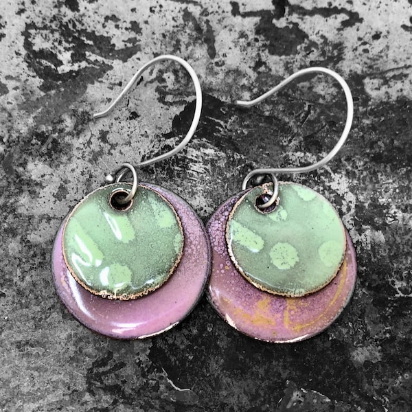 Enamel Earrings Handmade - Etsy