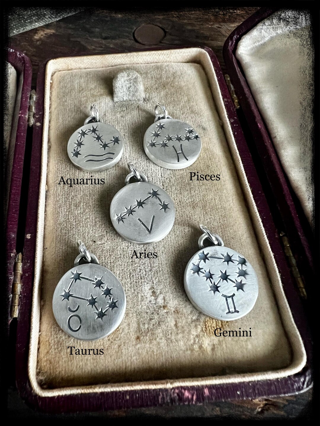 Constellation-zodiac Sterling Silver Pendant-birth Sign-astrological ...