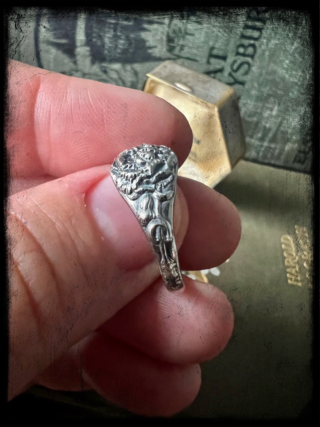 Carnation Birth Month Flower Ring-january-handmade Artisan Sterling ...