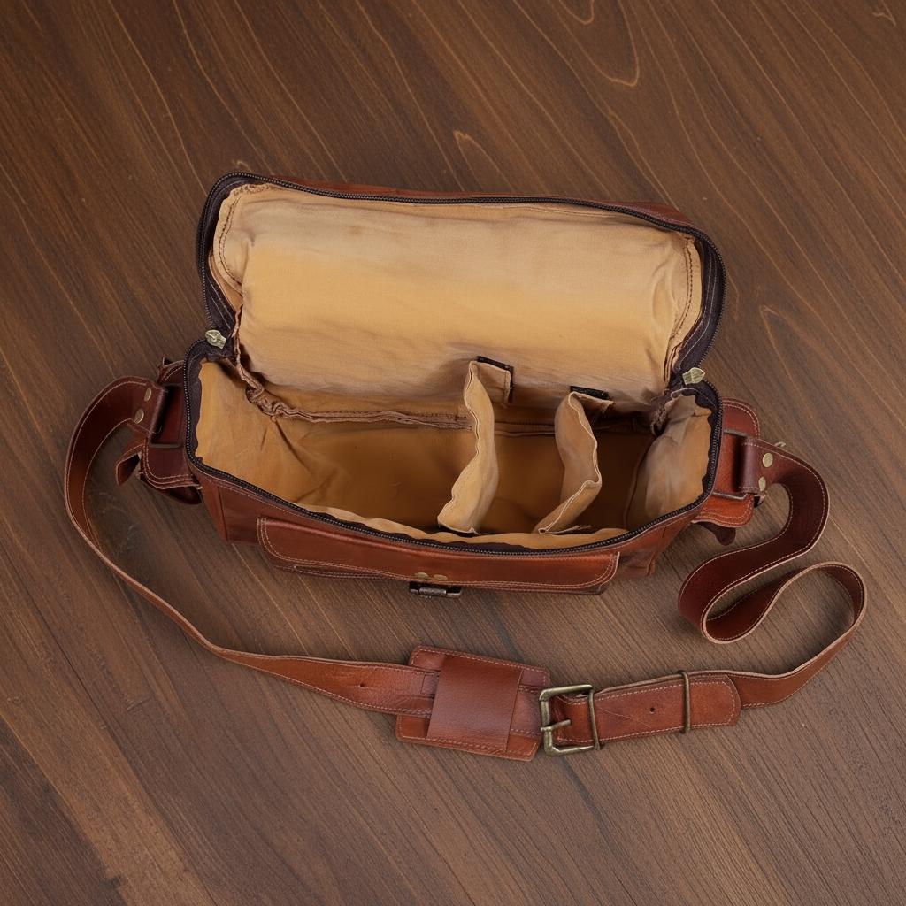Personalized Handmade Leather Camera Bag for DSLR | Vintage Camera ...