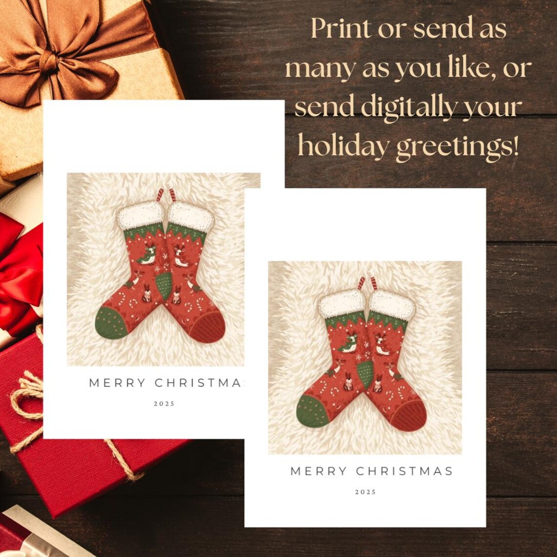 Christmas Stockings - Christmas Card Printable – Husband Christmas Card ...