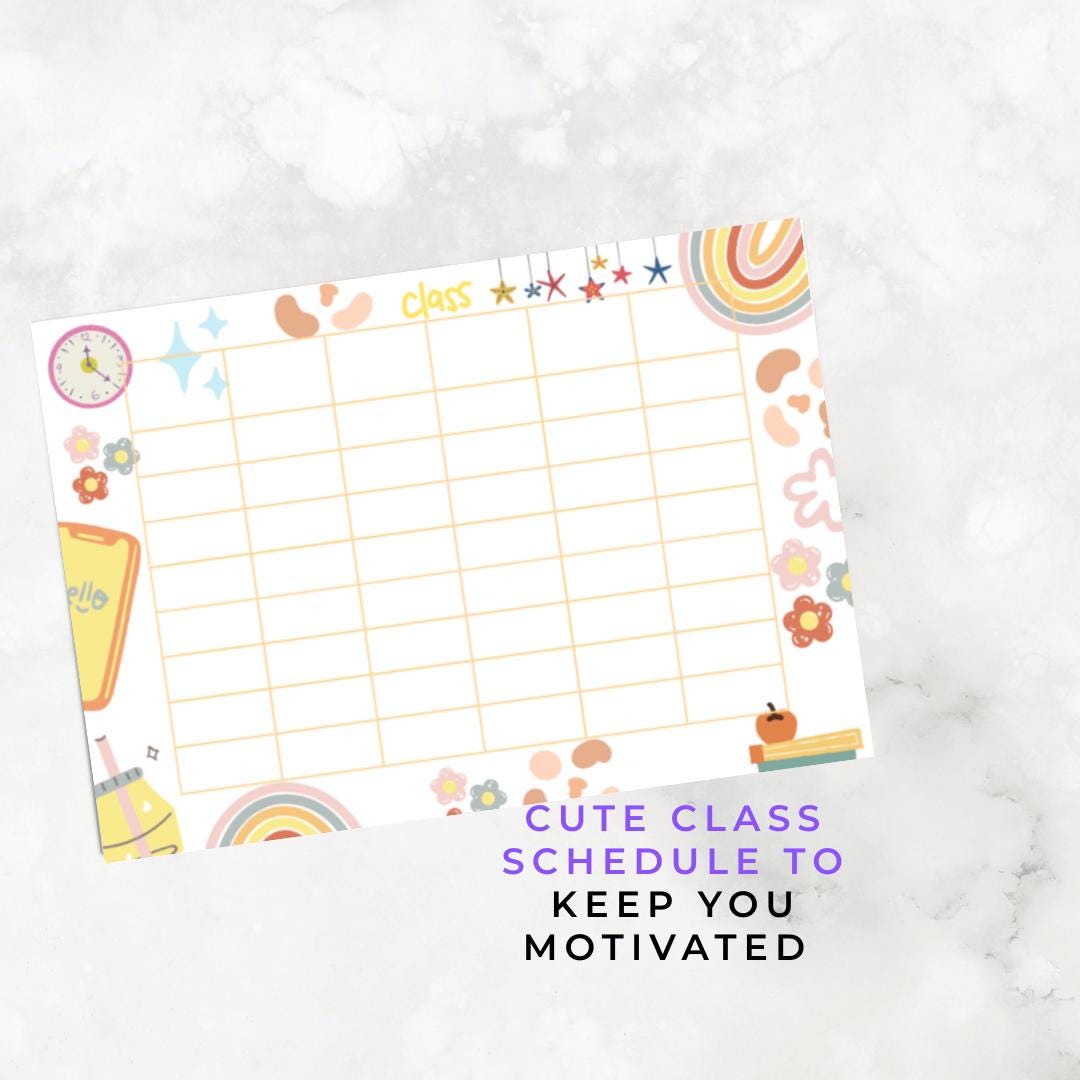 Printable Weekly School Schedule Planner: Fillable A4 PDF - Etsy