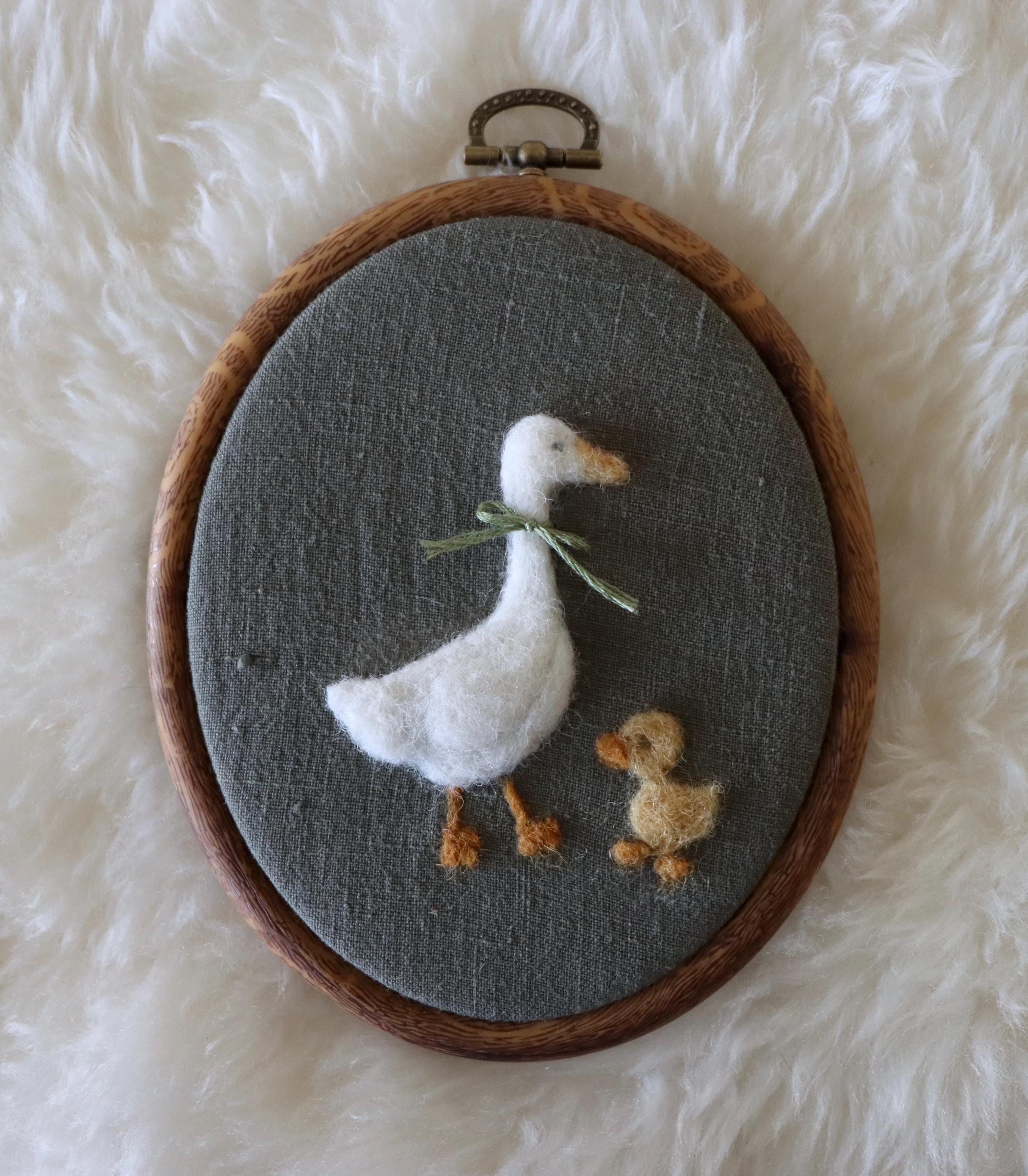 Nursery Decor - Wool - Farm Inspired Art - Wool Hoop Art - Needle Felt ...
