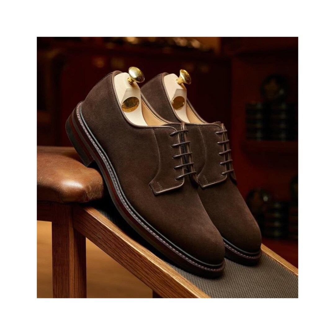 Men's Wear Handmade Brown Suede Leather Lace up Shoes - Etsy