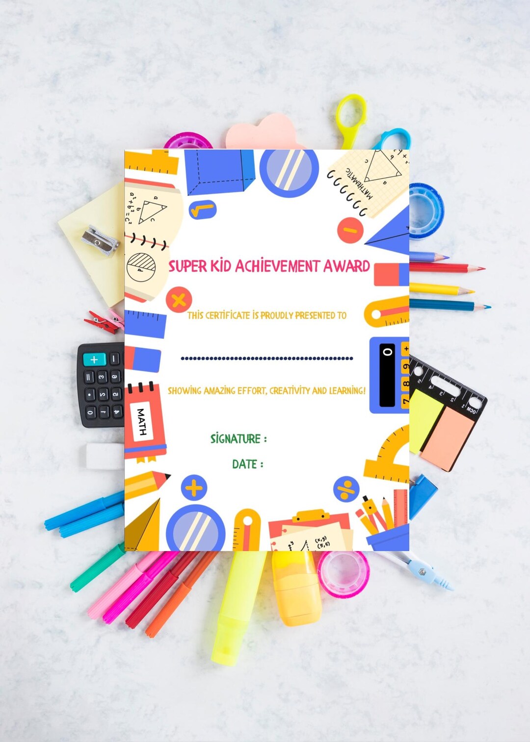 Super Kid Award Certificate | Printable Kids Achievement Award (PDF) - Etsy