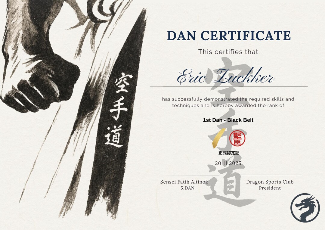 Editable Karate Belt Certificate | Kyu & Dan Ranks | Printable Martial ...