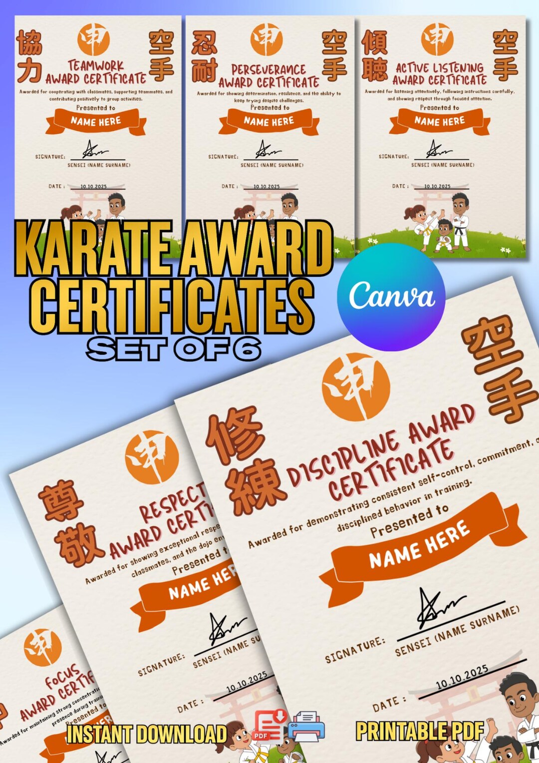 Editable Kids Karate Award Certificates | Printable Martial Arts ...
